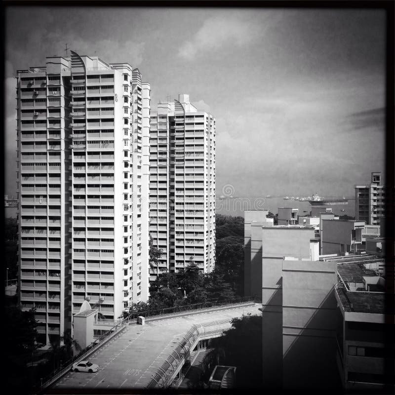 Singapore Images - Building B&w Stock Photo - Image of building ...