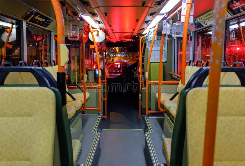 Inside Singapore Public Bus Transport Editorial Stock Image - Image of ...