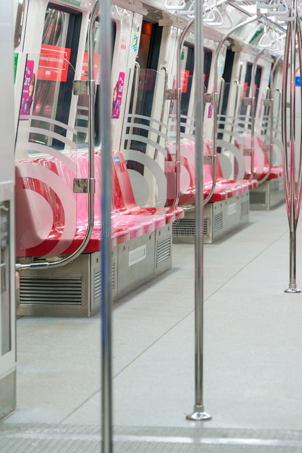 Cabin Interior of MRT Train. the Mass Rapid Transit or MRT in Singapore ...