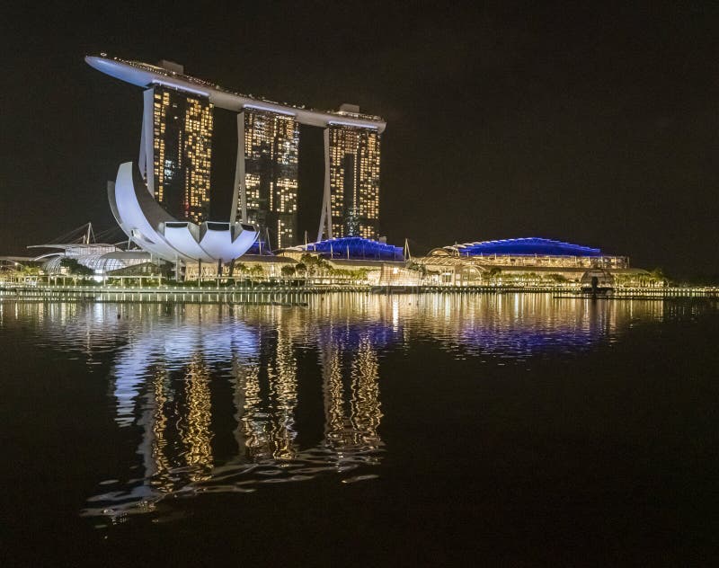 Singapore, July 24, 2022 - Marina Bay Sands Hotel at Night Stock Photo ... Singapore, July 24, 2022 - Marina Bay Sands Hotel at Night Stock Photo ...