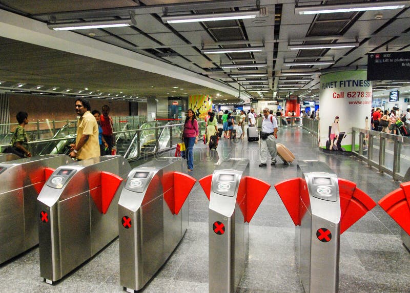 SINGAPORE - JULY 12, 2008: People on the Subway. Underground System ...