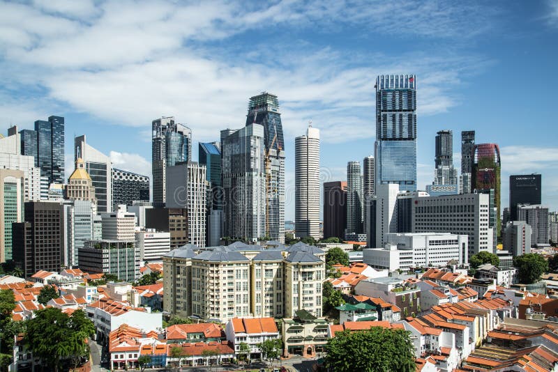 City Core Area High Density Building Facade View Stock Image - Image of ...