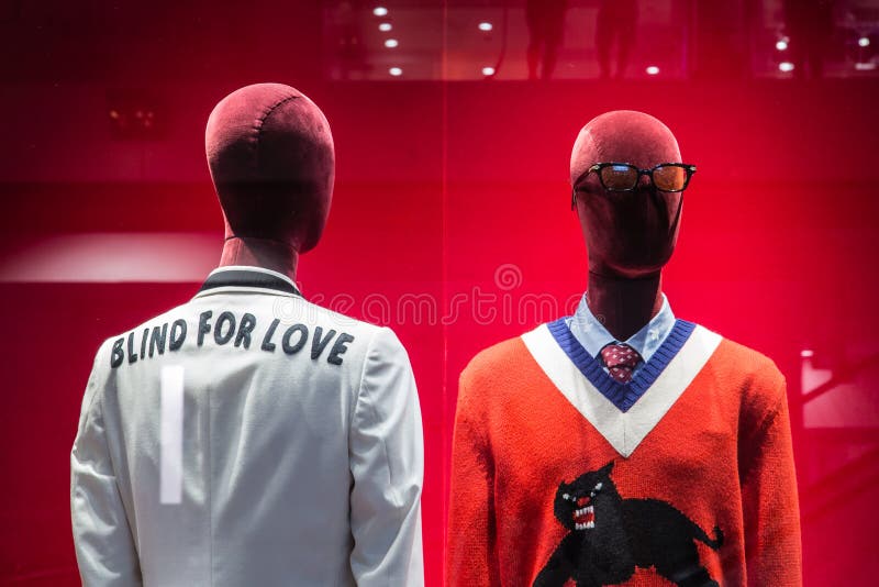SINGAPORE-JUN 07 2017:fashion Model Display in Glass Box Editorial ...