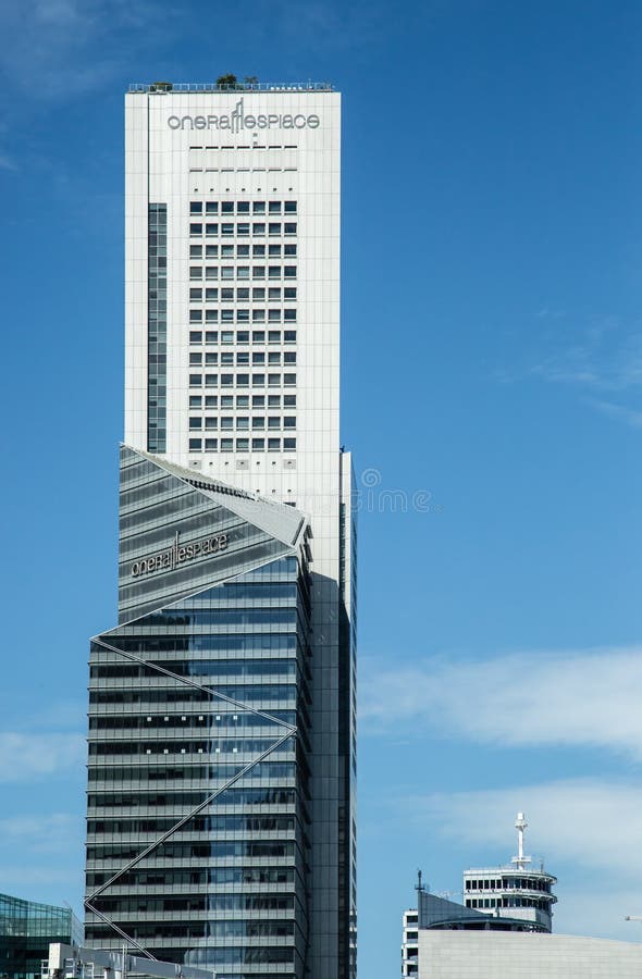 SINGAPORE-JUN 3 2017:one Raffles Place Building Tower in the Sky ...