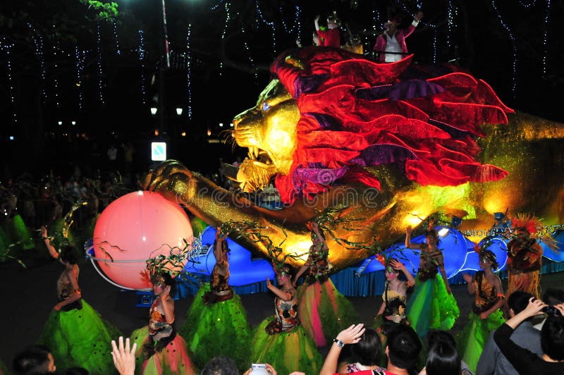 Singapore Lion Float editorial stock photo. Image of mane - 7974688
