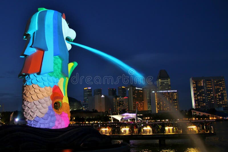 Singapore Merlion editorial stock photo. Image of cityscape - 43108968