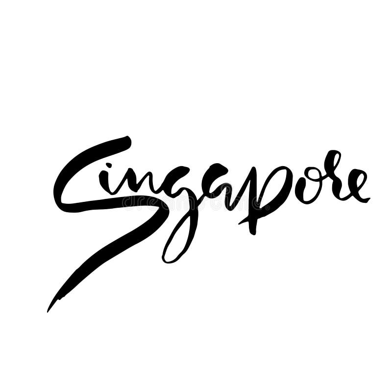 Singapore. Modern City Hand Written Brush Lettering Stock Vector ... Singapore. Modern City Hand Written Brush Lettering Stock Vector ...