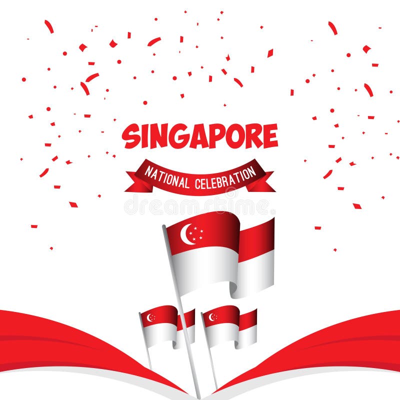 Singapore National Celebration Poster Vector Template Design ...