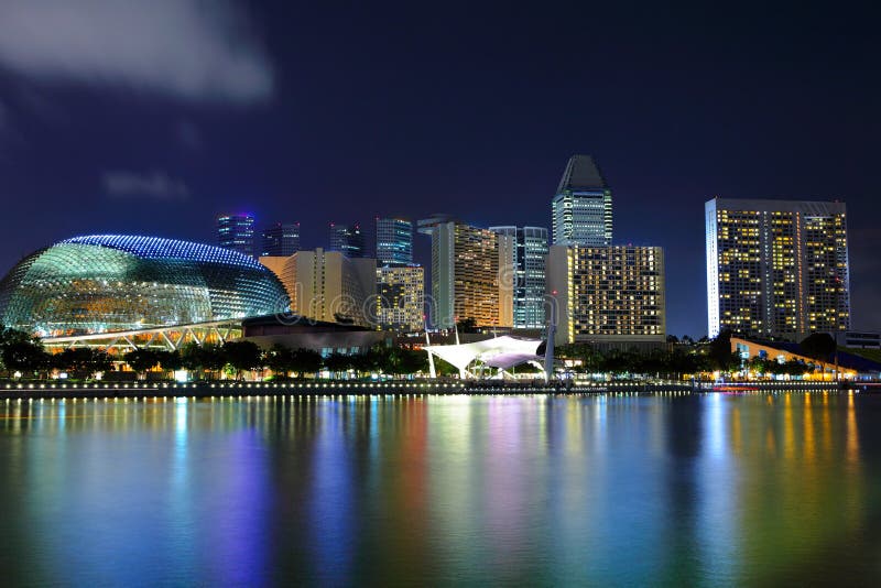 Singapore CBD in Panorama stock photo. Image of light - 28190972