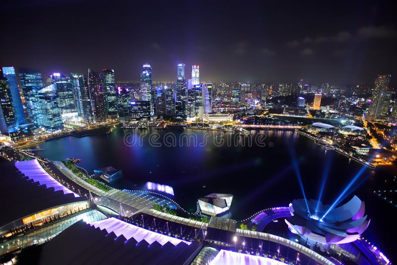Singapore by night stock image. Image of crossroads, city - 24677449