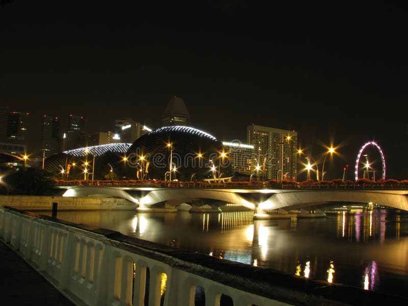 Singapore at night stock image. Image of lights, buildings - 9634117