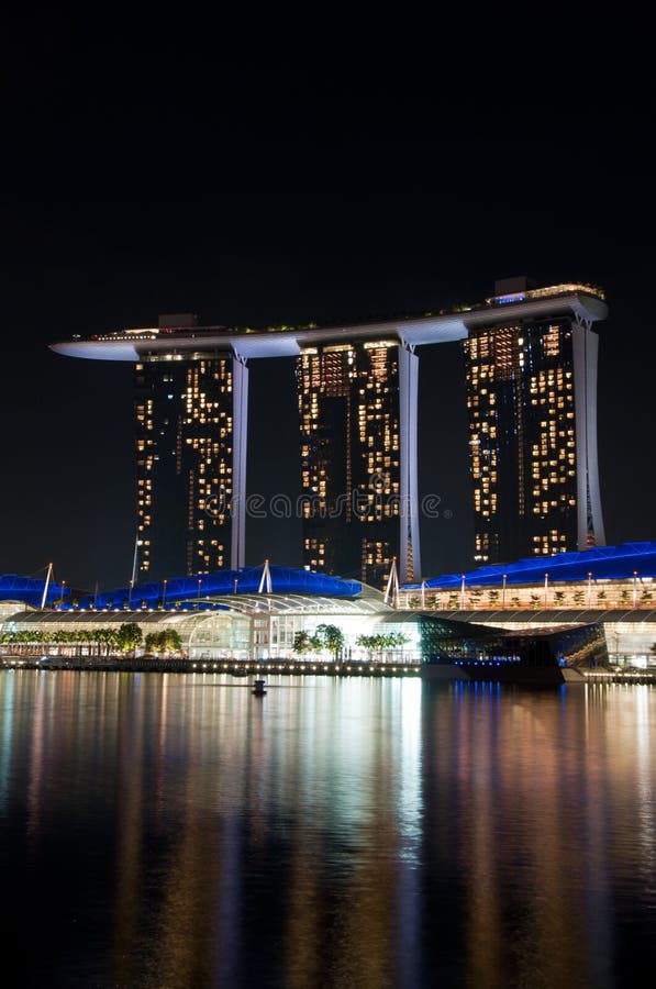 Singapore, night view. stock image. Image of landmark - 35625333
