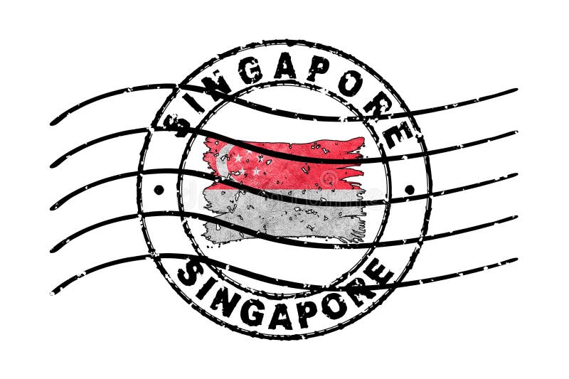 Singapore Passport Stamp Flag Travel Document Stock Illustration ...