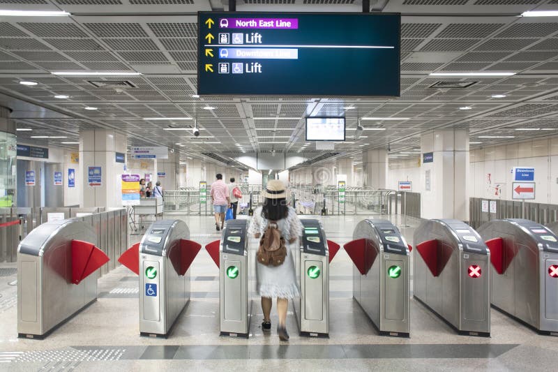Metro gate in Singapore. editorial stock photo. Image of tourism ...