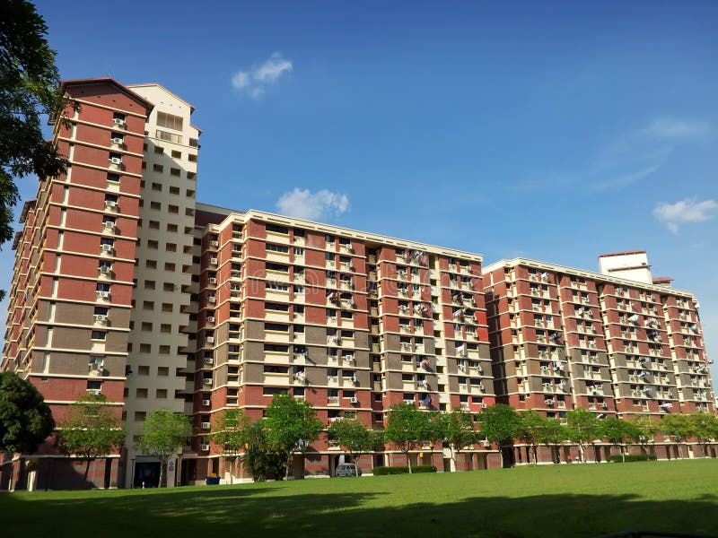 Singapore Public Housing Estate Stock Photo - Image of flats, open ...