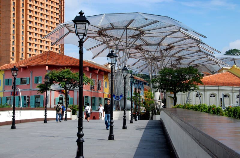 Singapore: Read Bridge at Clarke Quay Editorial Stock Image - Image of ...