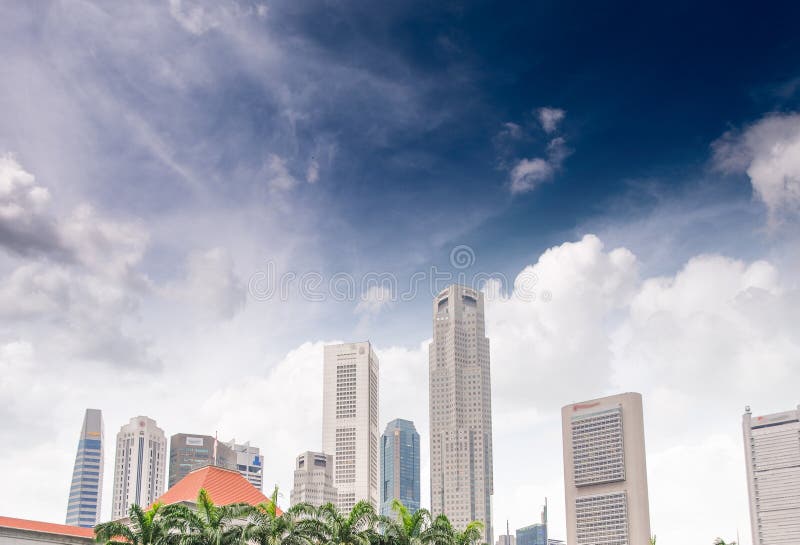 Singapore Skyline on a Beautiful Summer Day Stock Image - Image of ...