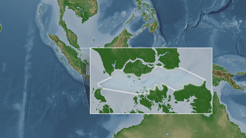 Singapore Strait. Pale Map. Patterson Cylindrical. Diagram Stock Footage - Video of basin ...