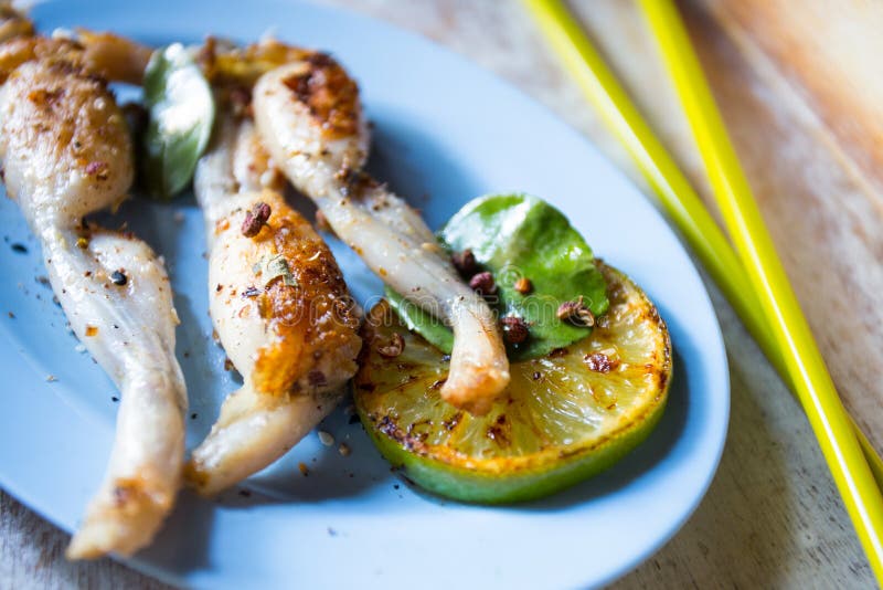 Singapore Style Grilled Frog Legs. Stock Photo - Image of turkey ...