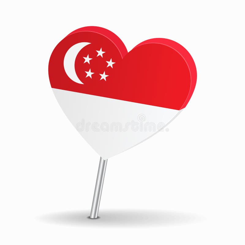 Singaporean Flag Heart-shaped Map Pointer Layout. Vector Illustration ... Singaporean Flag Heart-shaped Map Pointer Layout. Vector Illustration ...