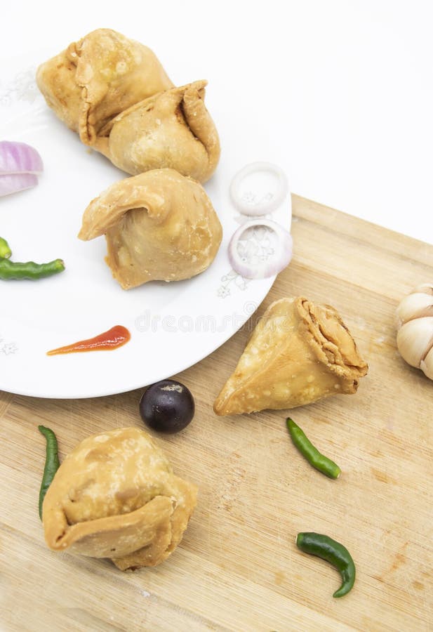 Singara Isolated on Wooden Background Stock Image - Image of singara ...