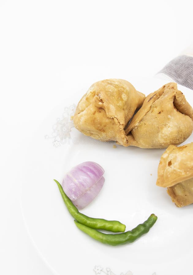 Singara Vegetable Stuffing Isolated White Background Stock Photos ...