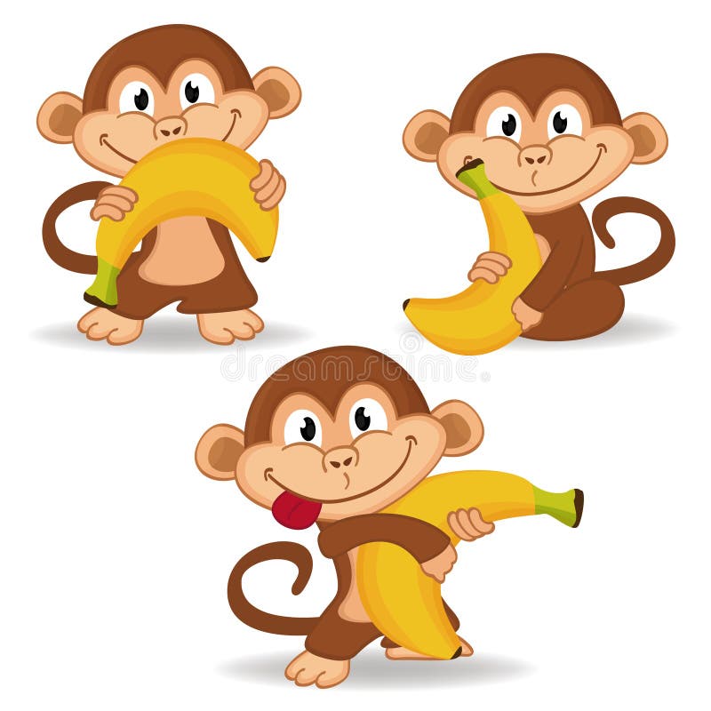 Avec Banane La Singe Stock Illustrations, Vecteurs, & Clipart – (6,324 ...