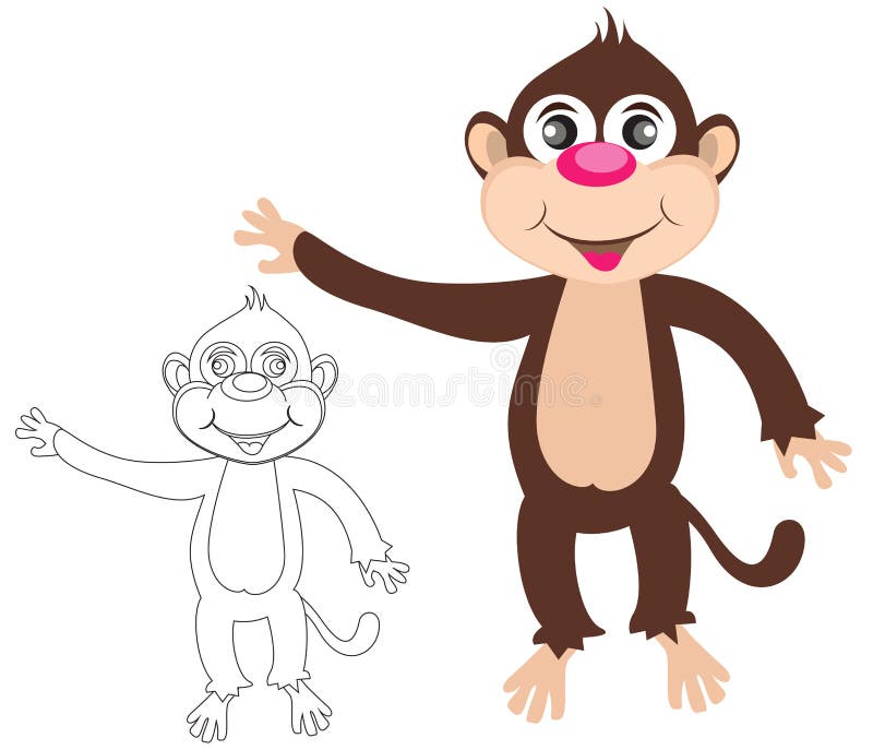 Singe gai cartoon illustration de vecteur. Illustration du comique ...