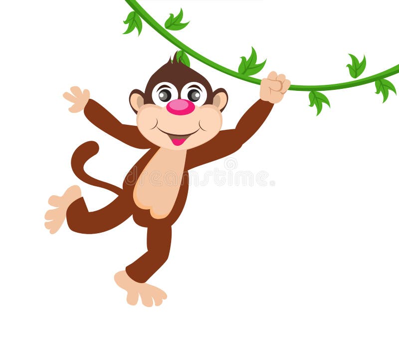 Singe gai cartoon illustration de vecteur. Illustration of arrière ...