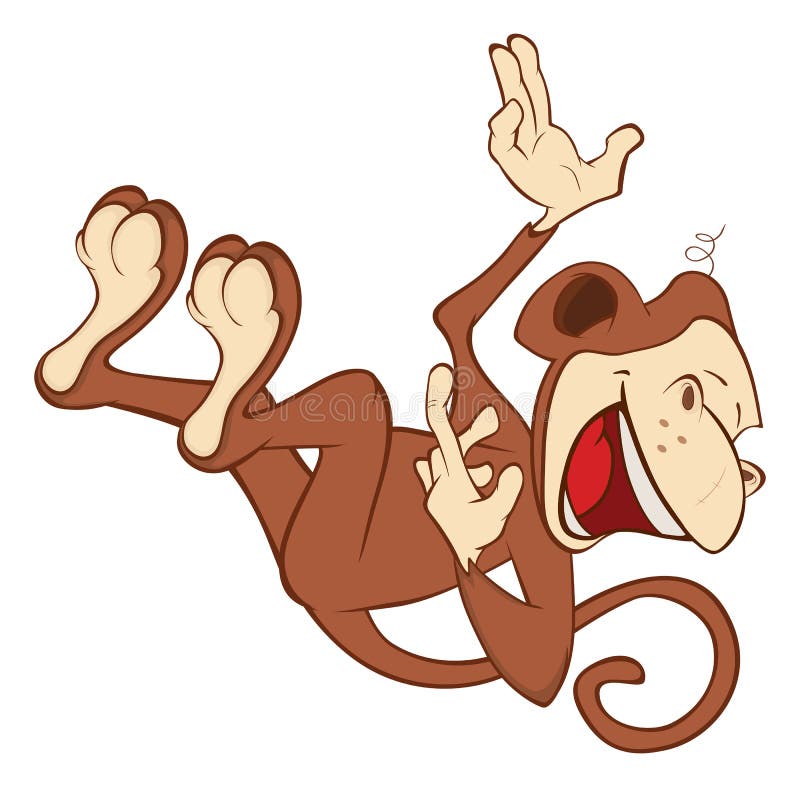 Singe gai cartoon illustration de vecteur. Illustration du mignon ...