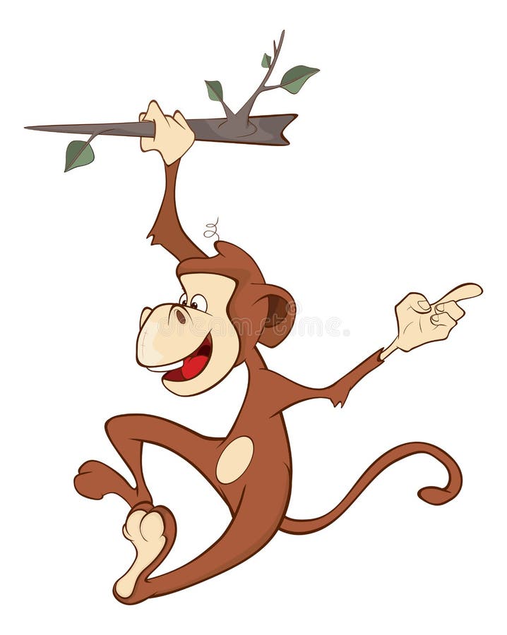 Singe gai cartoon illustration de vecteur. Illustration du dessin ...