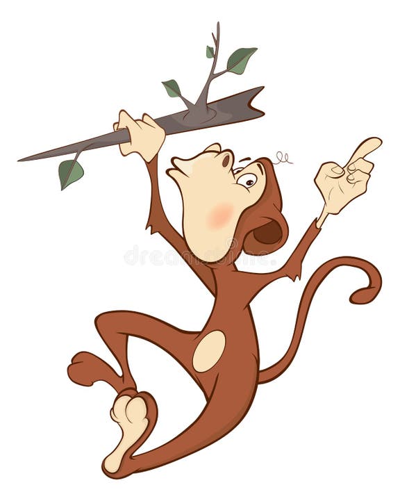 Singe gai cartoon illustration de vecteur. Illustration du animation ...
