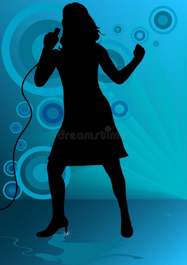 Female singer stock vector. Illustration of dancing, background - 268340