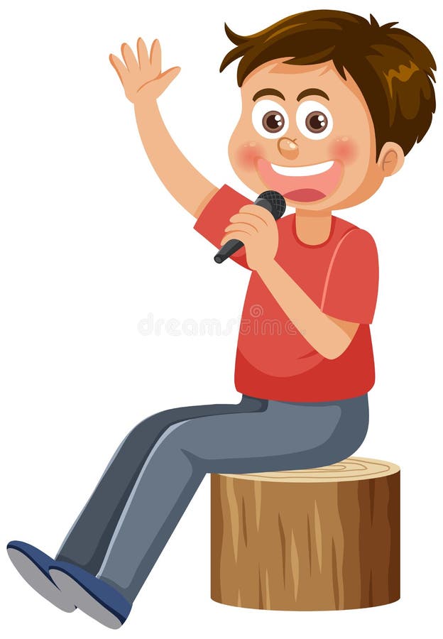 Singer Boy Cartoon Character Stock Vector - Illustration of electric ...