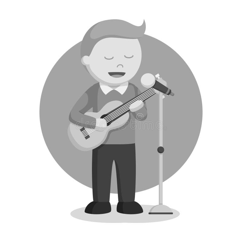 Singer Character Profession Design Vector Black and White Stock Vector ...