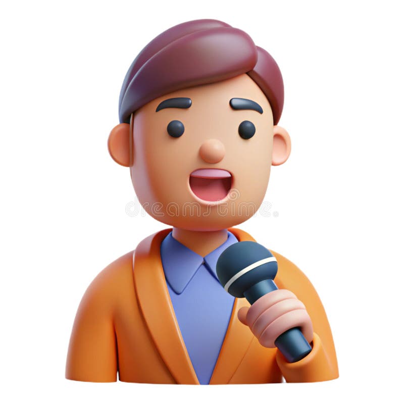 Singer 3D Icon stock illustration. Illustration of production - 358728541