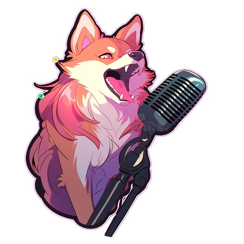 A Singer Dog with a Stunning Voice, AI Generated, Sticker Ver.9 Stock ...