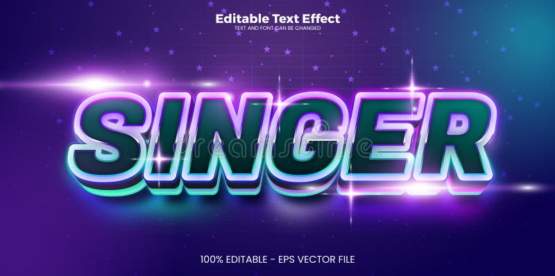 Singer Editable Text Effect in Music Modern Trend Style Stock Vector ...