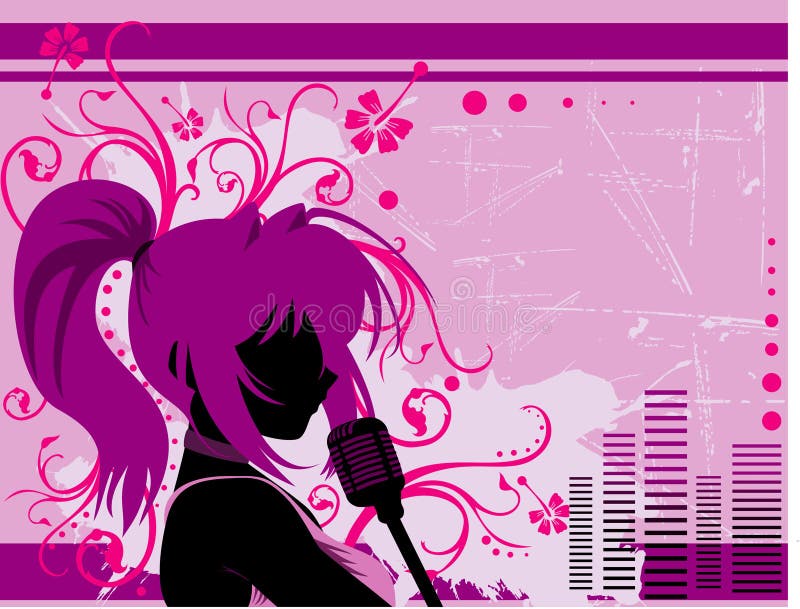 Singer girl stock vector. Illustration of vector, scratch - 5040166