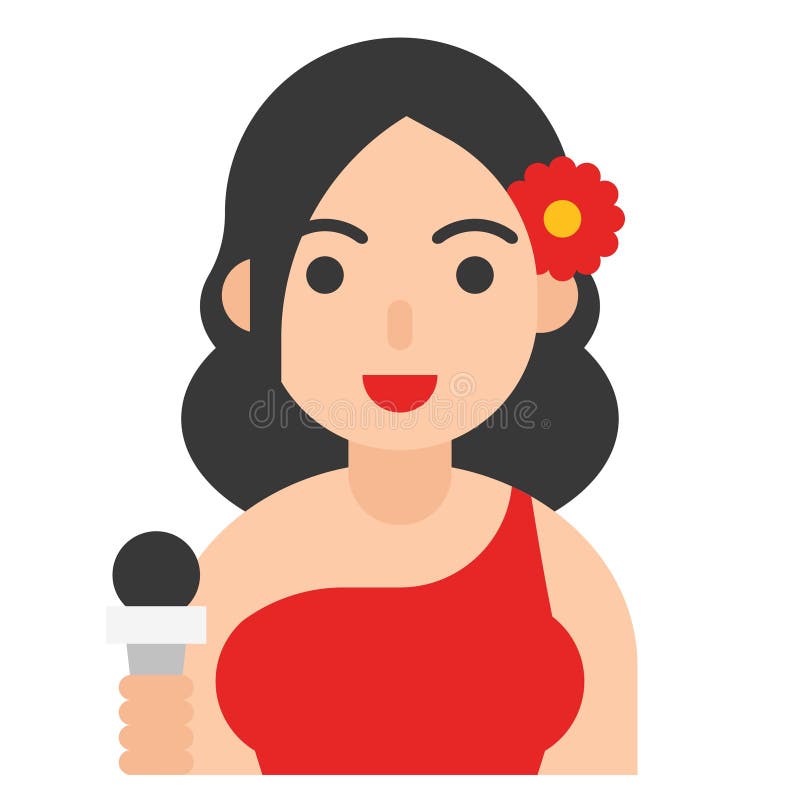 Pop Singer Icon, Cartoon Style Stock Vector - Illustration of person ...
