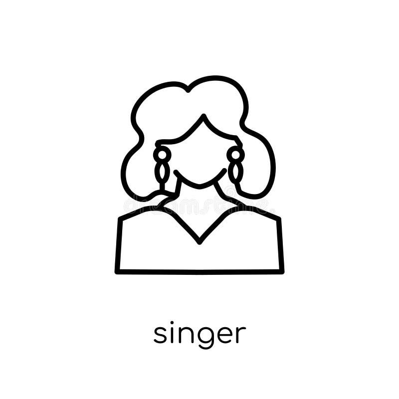 Singer female outline icon stock vector. Illustration of performance ...