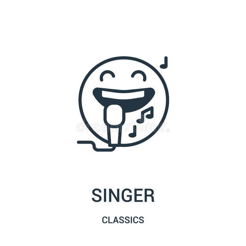 Singer Icon Vector from Classics Collection. Thin Line Singer Outline ...