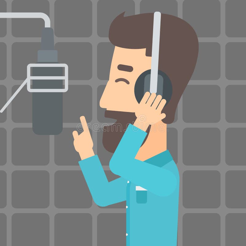 Singer making record. stock vector. Illustration of music - 67021671