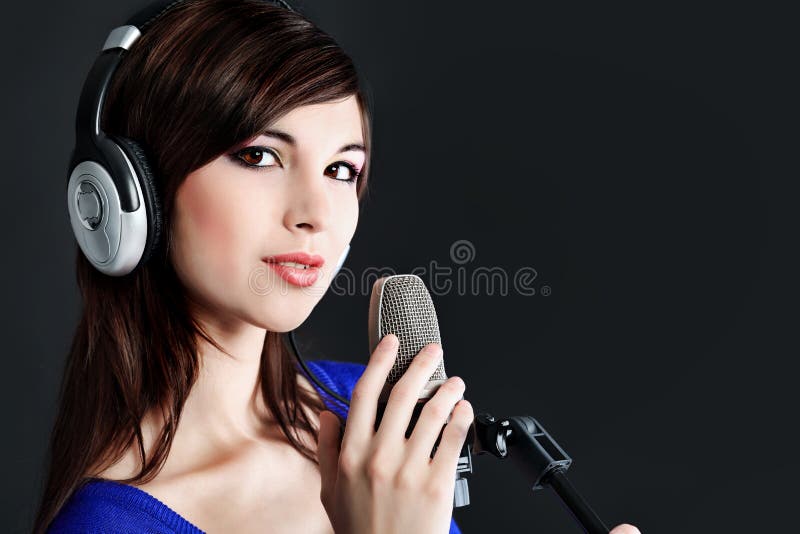 Singer with microphone stock photo. Image of fresh, pretty - 14716750