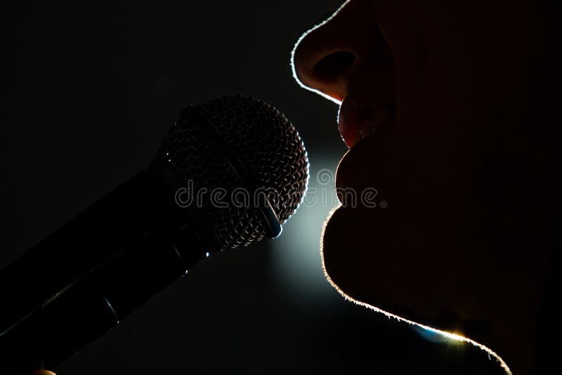 Singer with microphone stock image. Image of broadcasting - 23087441
