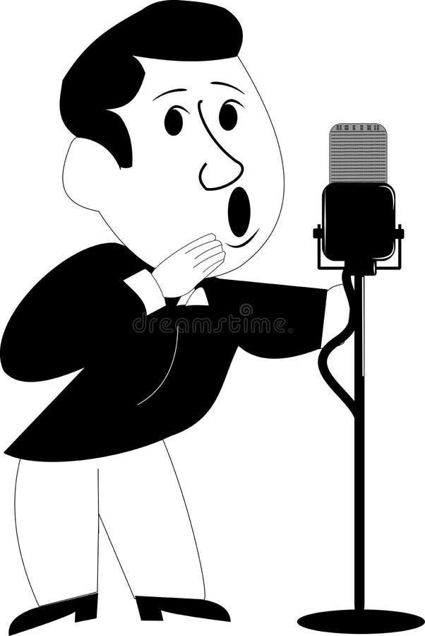 Singer with microphone stock vector. Illustration of music - 25494668
