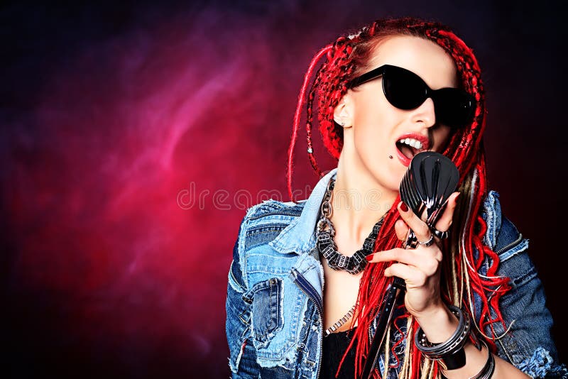 Gothic singer stock photo. Image of female, musician - 32893194
