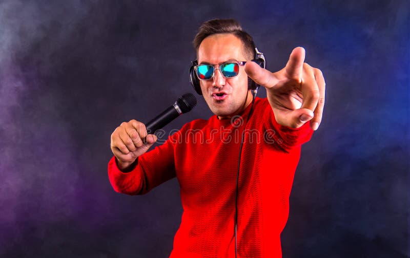 Singer with microphone stock image. Image of clubber - 163036029