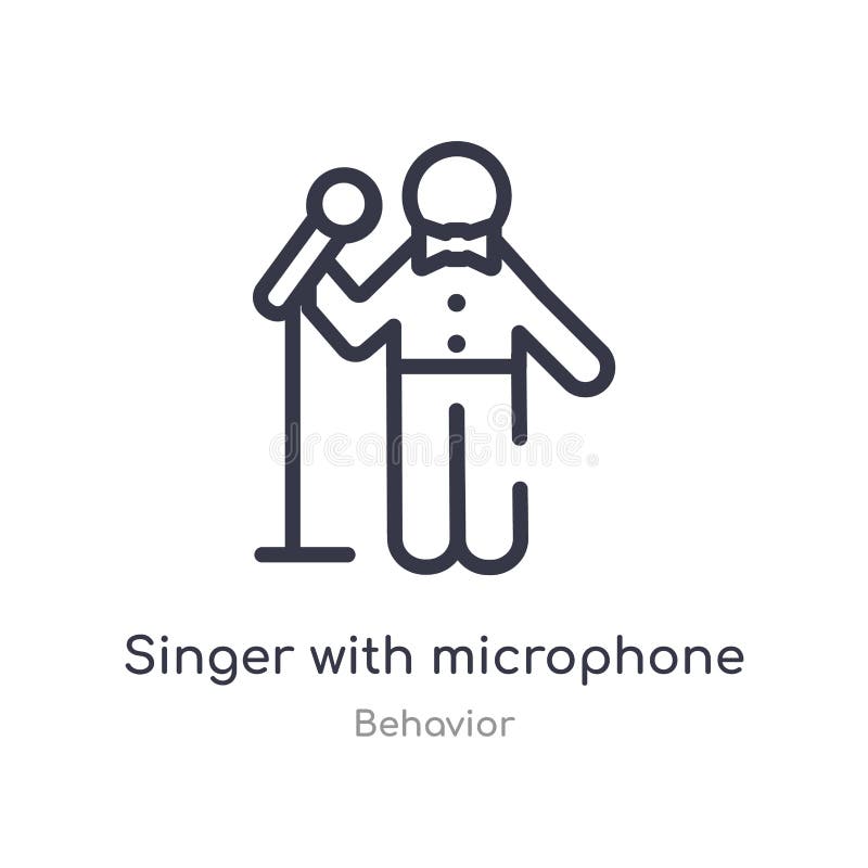 Singer with Microphone Icon in Different Style Vector Illustration. Two ...
