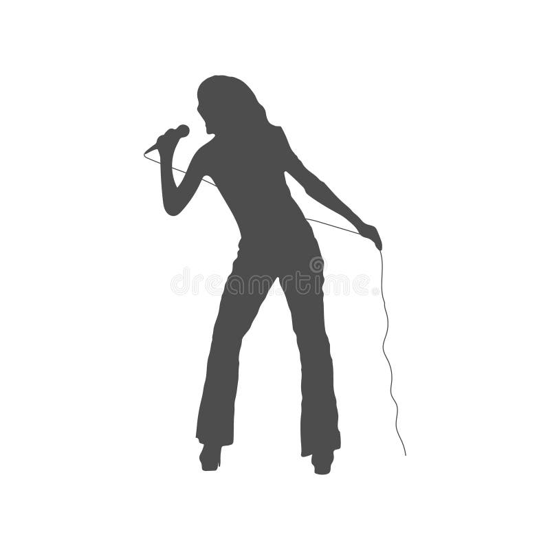 Singer with a Microphone. Vector Silhouette for Creative and Thematic ...